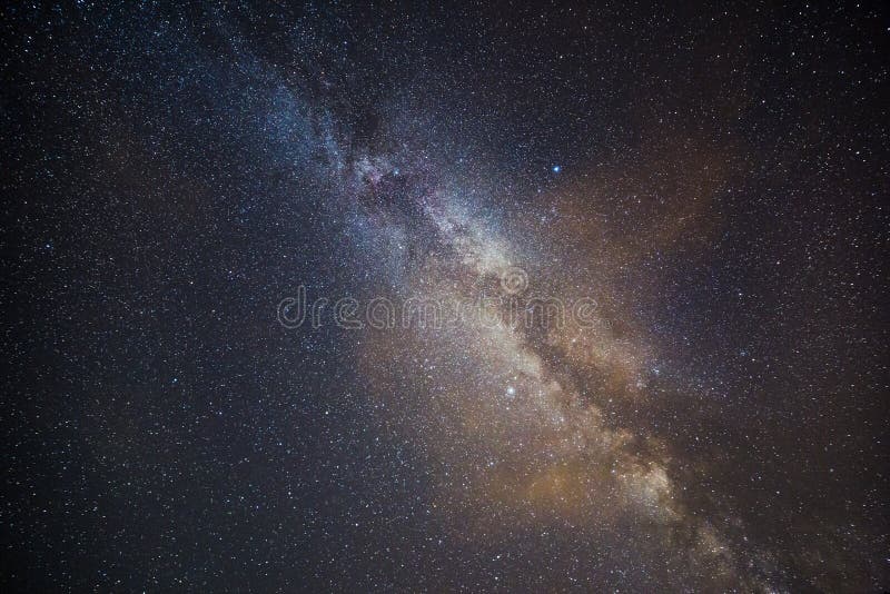 Milky Way and Starry Sky on a Clear Summer Night with a Cloud Stock ...