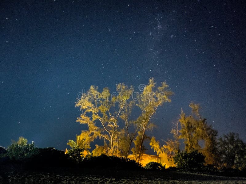 The Milky Way the Starry Sky the Night Ahead Stock Photo - Image of ...