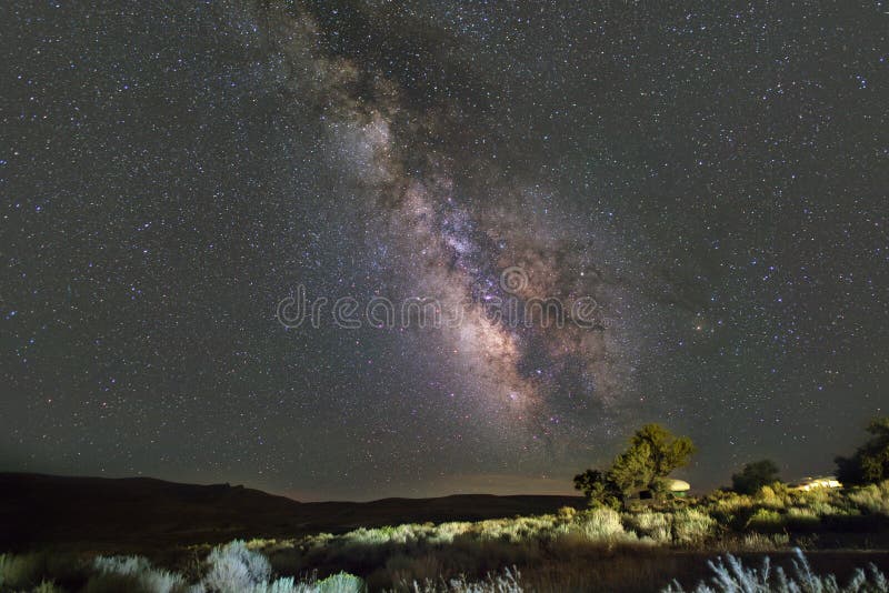Milky Way in in the Summer Night Sky Stock Photo - Image of little ...