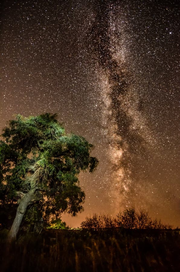 Milky Way. Beautiful Summer Night Sky with Stars in Crimea Stock Image ...