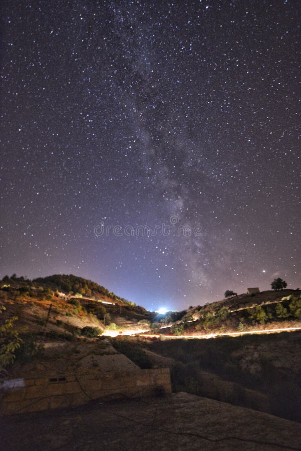 Milky way with tree stock image. Image of tree, milky - 157940831