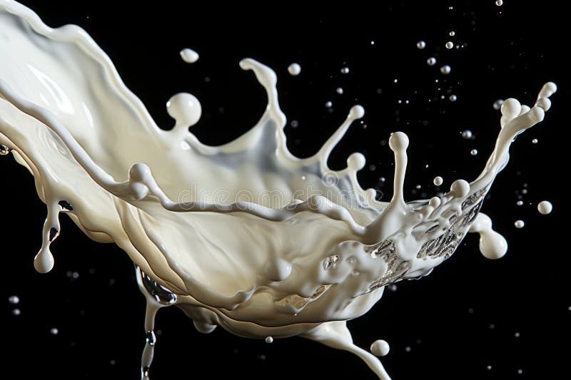 Milky White Liquid Splash with a Mesmerizing Isolated Effect on a Sleek ...