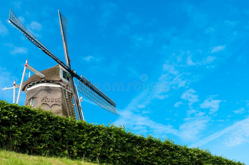 Mill stock photo. Image of hedge, mill, wing, wings, rural - 14849538