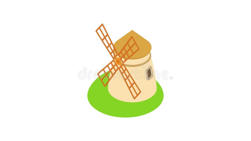 Mill icon animation stock footage. Video of graphic - 202281918