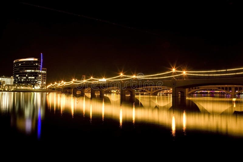Night scene of Lihu Bridge stock photo. Image of color - 18557202