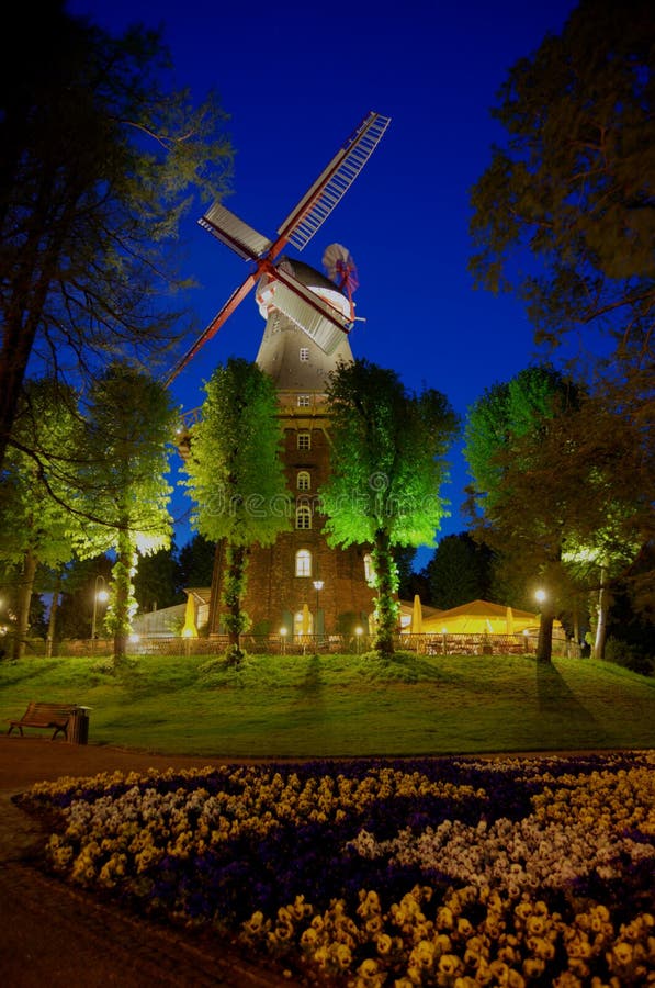 Mill in Bremen at the Blue Hour Editorial Image - Image of destinations ...