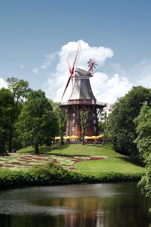 Mill, Bremen, Germany. stock photo. Image of landscape - 44128128
