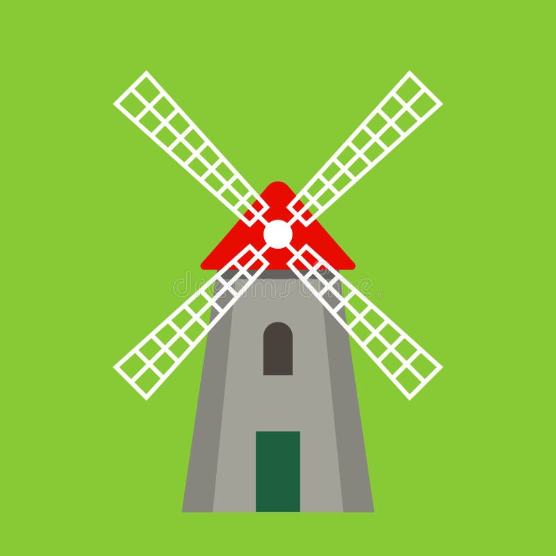 Mill Building. Icon in Flat Style Isolated Stock Illustration ...