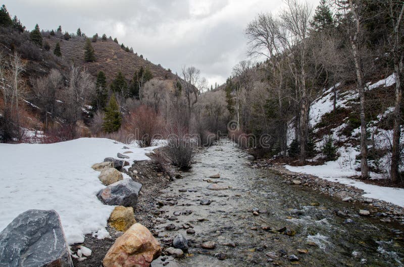 Mill Canyon Spring in Wintertime. Utah Stock Image - Image of canyon ...