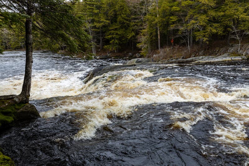 Mill Falls and River in Nova Scotia Canada Stock Image - Image of ...