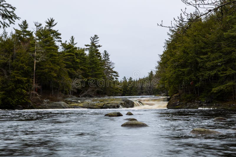 Mill Falls and River in Nova Scotia Canada Stock Photo - Image of ...