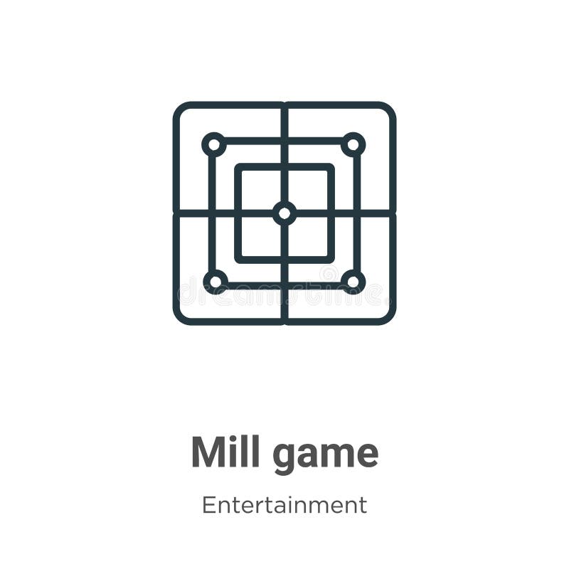 Mill Game Outline Vector Icon. Thin Line Black Mill Game Icon, Flat ...
