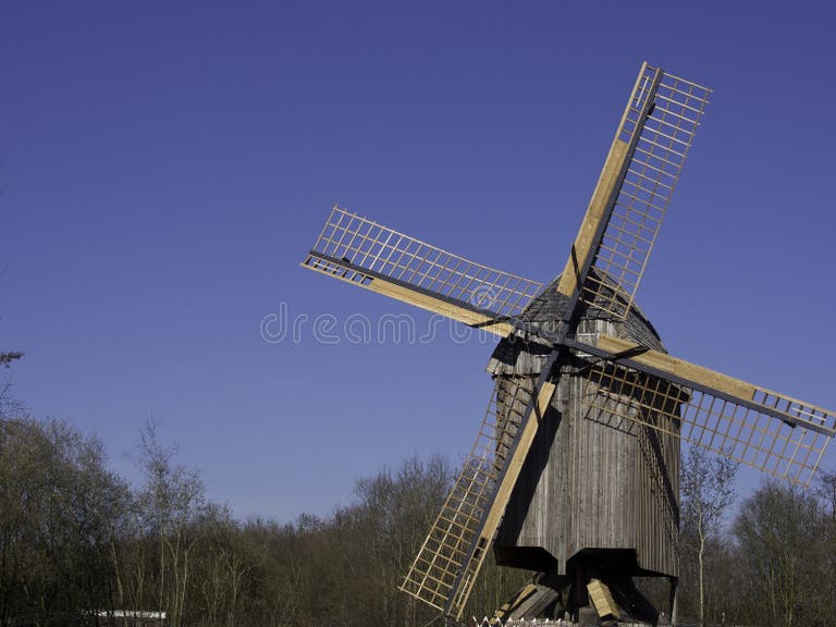 Mill in Germany stock image. Image of wood, weseke, windmills - 38870097