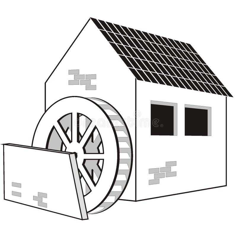 Mill and house stock vector. Illustration of orthodox - 3776680