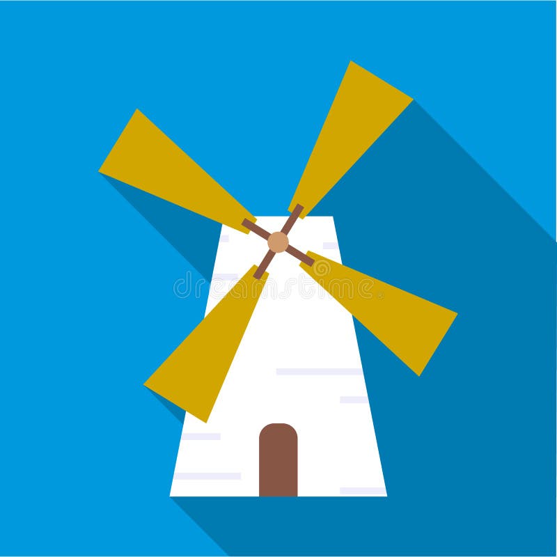 Mill icon, flat style stock vector. Illustration of ecology - 79032205