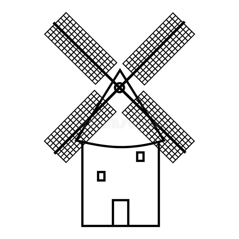 Mill Icon Set, Simple Style Stock Vector - Illustration of european ...