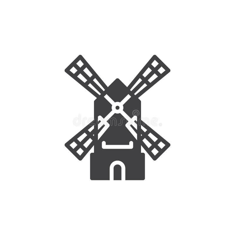 Mill Icon Vector, Filled Flat Sign, Solid Pictogram Isolated on White ...