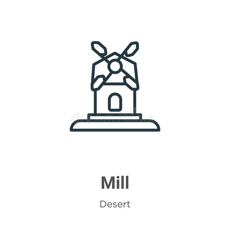 Mill Outline Icon White Background for Graphic and Web Design, Modern ...