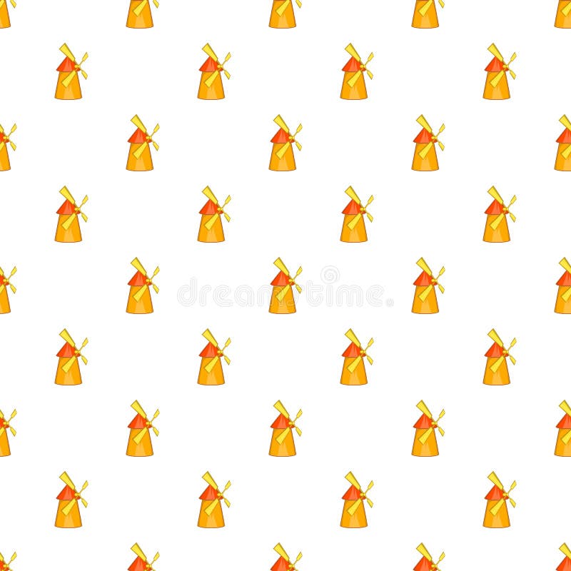 Mill Pattern, Cartoon Style Stock Illustration - Illustration of decor ...