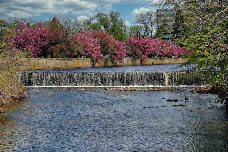 Mill River Dam Nature Setting Stock Photo - Image of river, setting ...