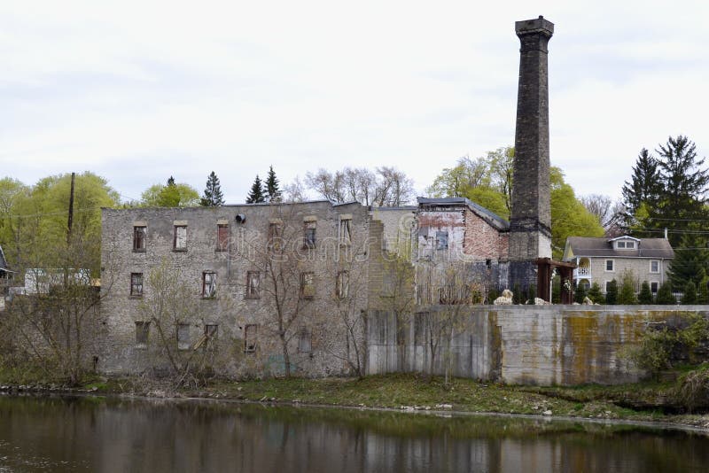 Mill Ruins Casting Reflections Along the Elora River Editorial ...