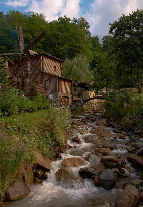 Mill by the stream stock image. Image of stream, grass - 10778525