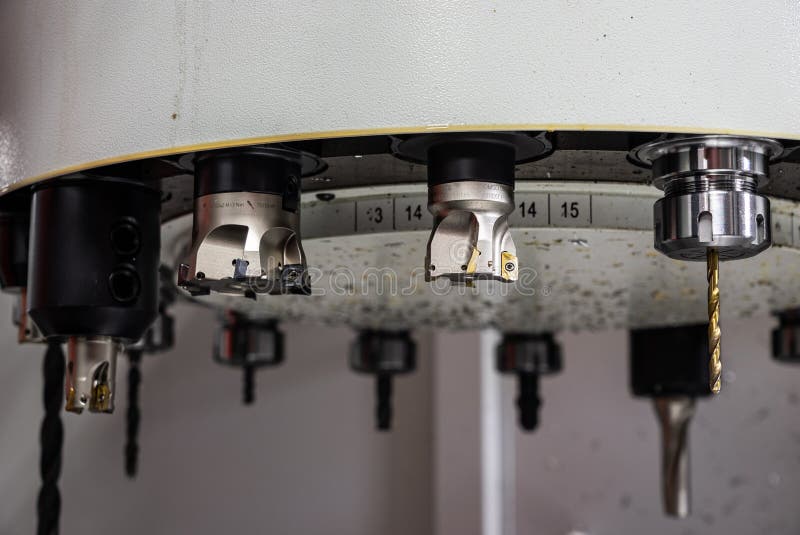 Tool Magazine of the Machining Center Stock Image - Image of metal ...