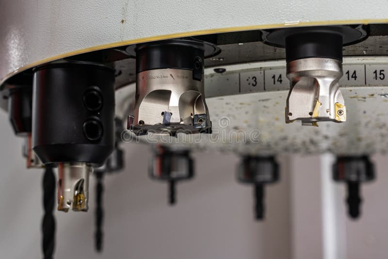 Tool Magazine of the Machining Center Stock Image - Image of metal ...