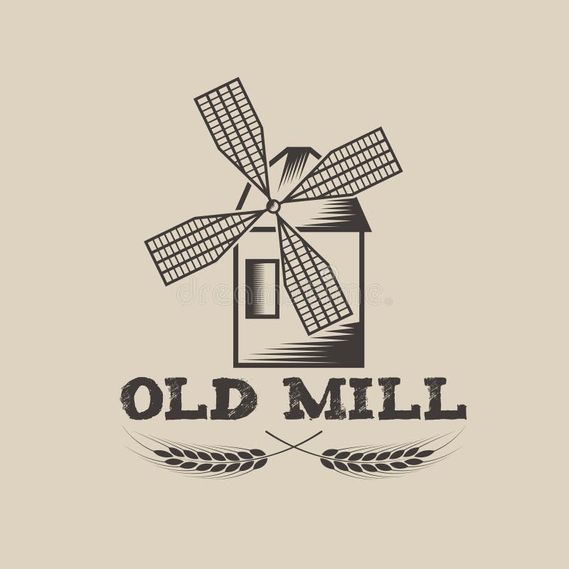 Illustration of old mill stock vector. Illustration of style - 64244574