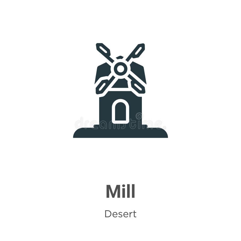 Mill Vector Icon On White Background. Flat Vector Mill Icon Symbol Sign ...