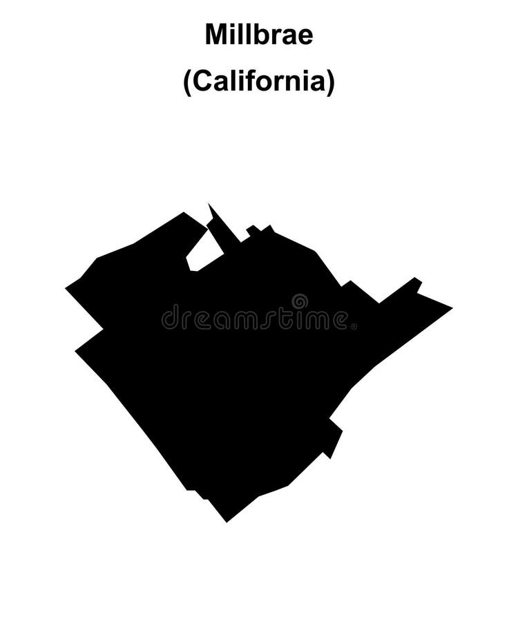 Millbrae outline map stock vector. Illustration of design - 356996579