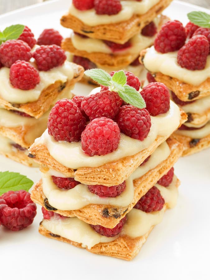 Mille feuille stock photo. Image of bright, cream, berries - 20421154