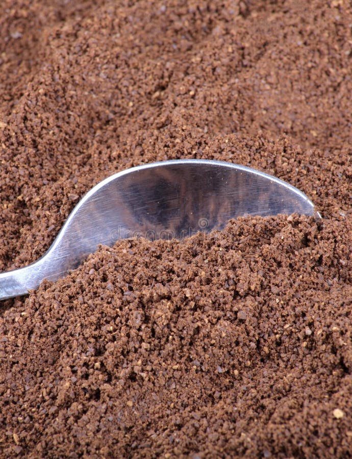 Milled coffee and teaspoon stock photo. Image of soluble - 16096054