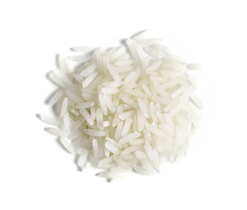 Milled Rice on White Background. Stock Photo - Image of grain, cereal ...