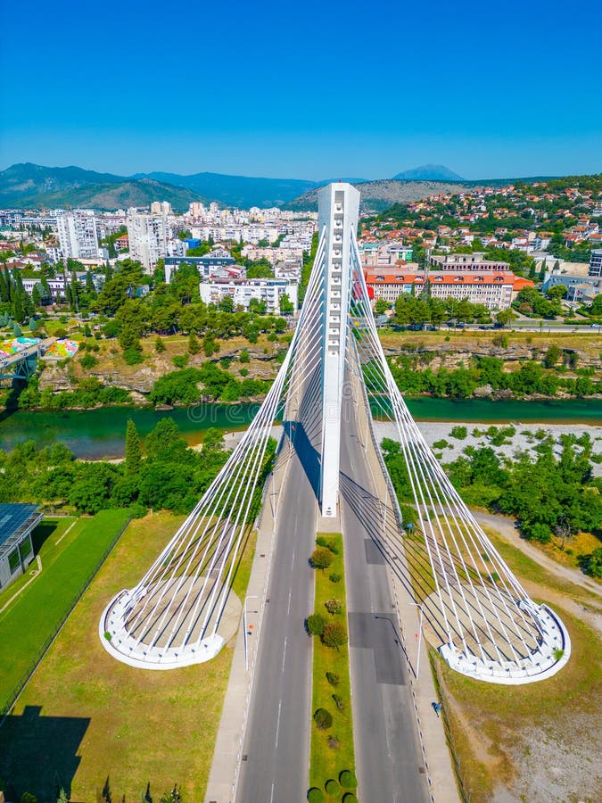Millenium Bridge in Capital of Montenegro, Podgorica Stock Photo ...