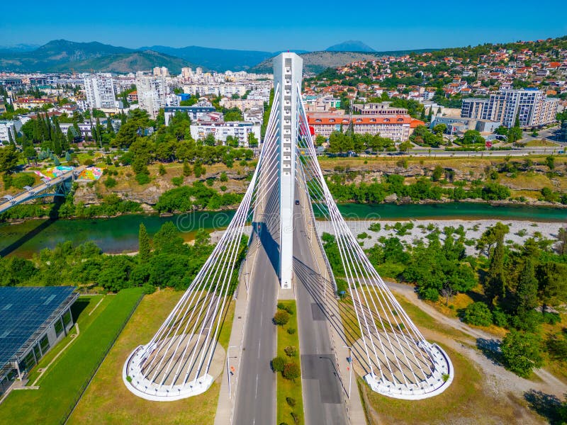Millenium Bridge in Capital of Montenegro, Podgorica Stock Image ...