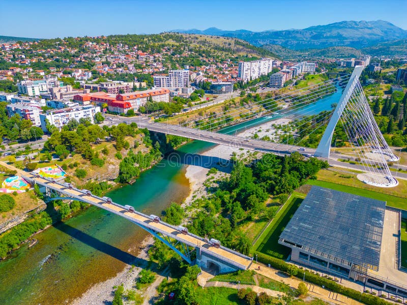 Millenium Bridge in Capital of Montenegro, Podgorica Stock Photo ...