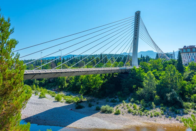 Millenium Bridge in Capital of Montenegro, Podgorica Stock Photo ...