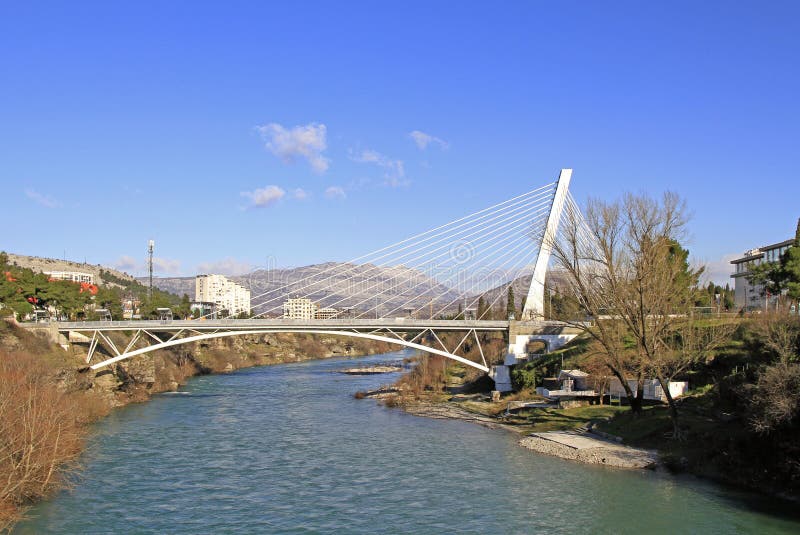 Millenium Bridge in Podgorica, Montenegro Editorial Image - Image of ...