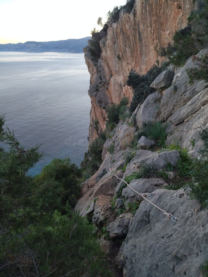 Millenium Cave in a Limestone Cliff in Cala Gonone Sardinia Stock Image ...