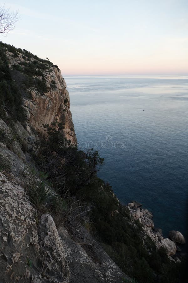 Millenium Cave in a Limestone Cliff in Cala Gonone Sardinia Stock Image ...