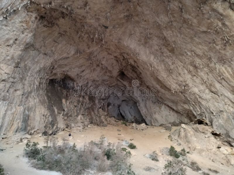 Millenium Cave in a Limestone Cliff in Cala Gonone Sardinia Stock Photo ...