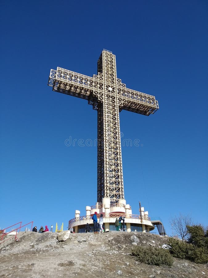 Millenium Cross on Hum Hill Near Mostar Stock Image - Image of balkan ...