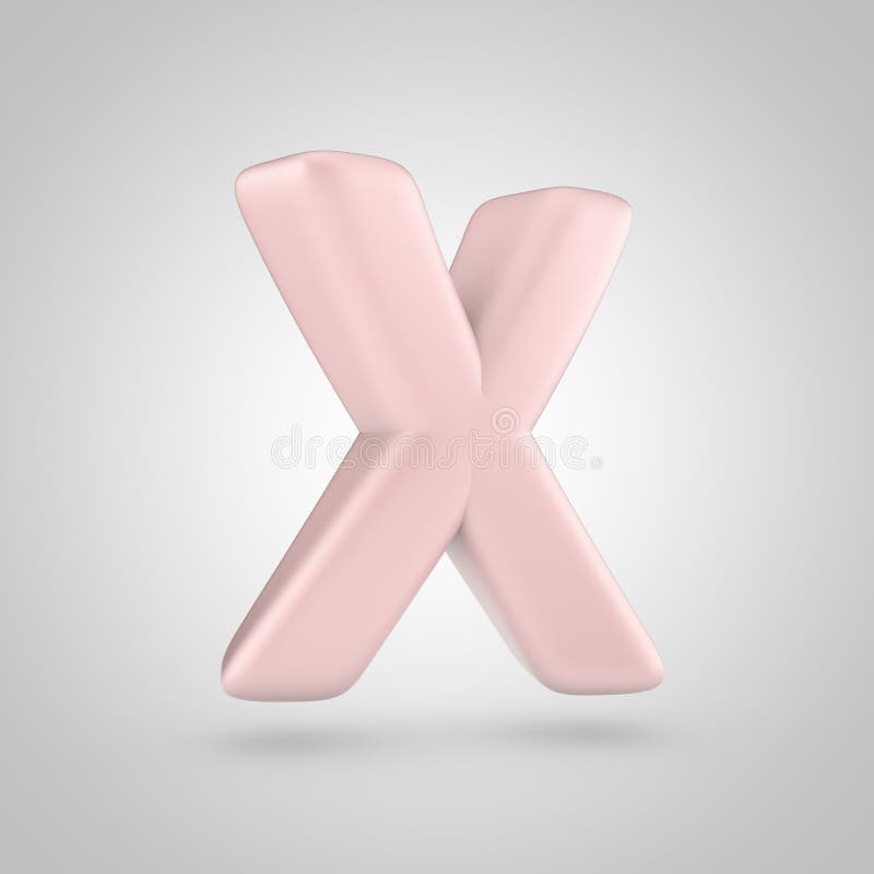 Millenium Pink Color Letter X Uppercase on White Background Stock ...