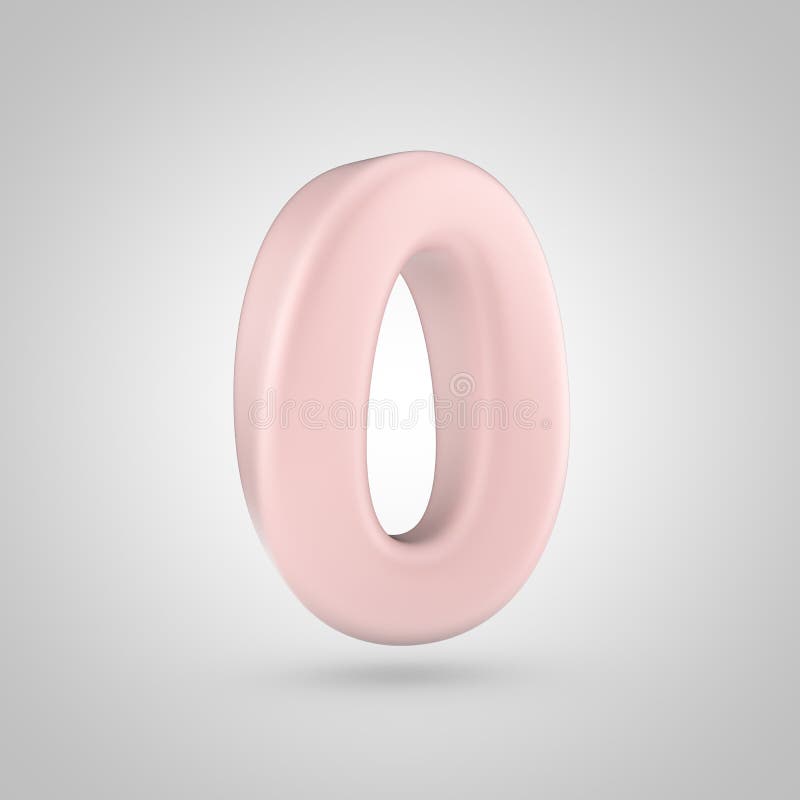 Millenium Pink Color Number 0 on White Background Stock Illustration ...