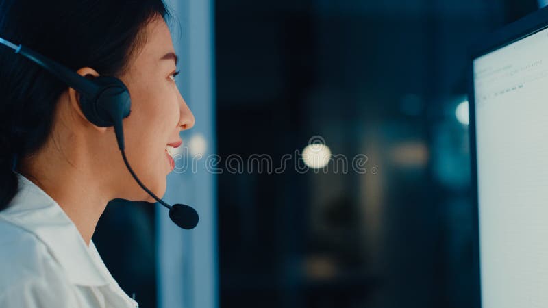 Millennial Asia Young Call Center Agent or Customer Support Service ...