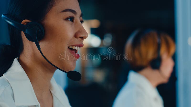 Millennial Asia Young Call Center Team or Customer Support Service ...
