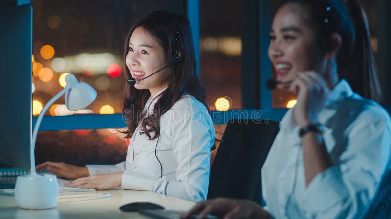 Millennial Asia Young Call Center Team or Customer Support Service ...