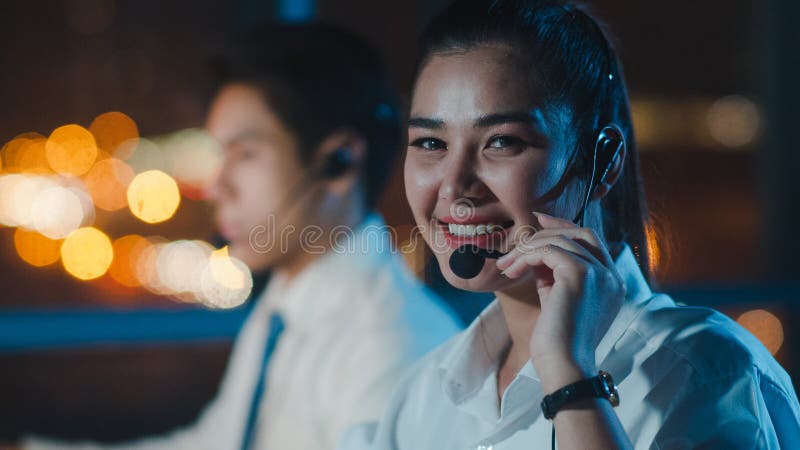 Millennial Asia Young Call Center Team or Customer Support Service ...