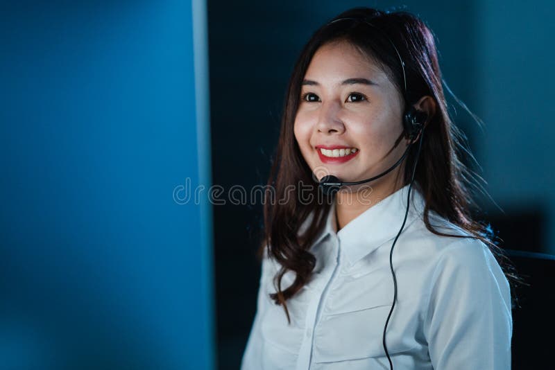 Millennial Asia Young Call Center Team or Customer Support Service ...